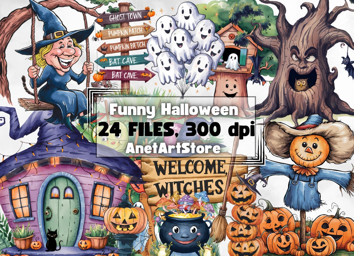 Halloween Clipart, Funny Halloween Png, Spooky Clipart, Cute Halloween ...