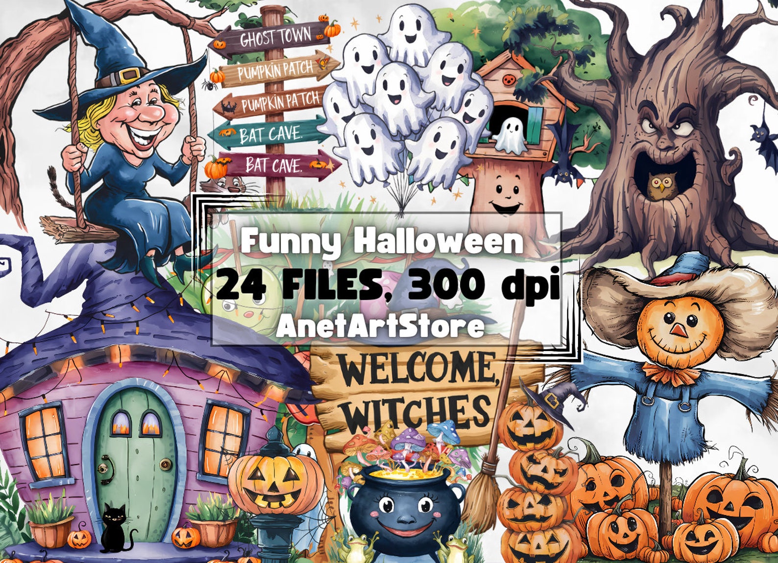 Halloween Clipart, Funny Halloween Png, Spooky Clipart, Cute Halloween ...