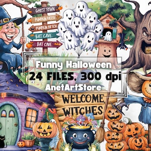 Halloween Clipart, Funny Halloween Png, Spooky Clipart, Cute Halloween ...