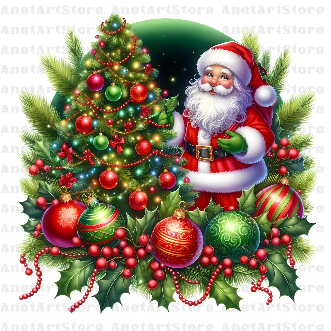 Christmas Clipart, Santa Clipart, Santa Clause, Christmas Stickers ...