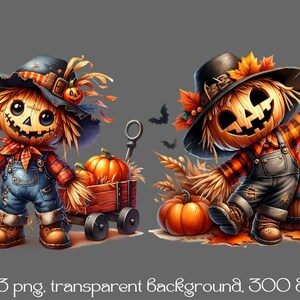 Scarecrow Clipart Fall Scarecrow Png Cute Scarecrow Graphic Autumn ...