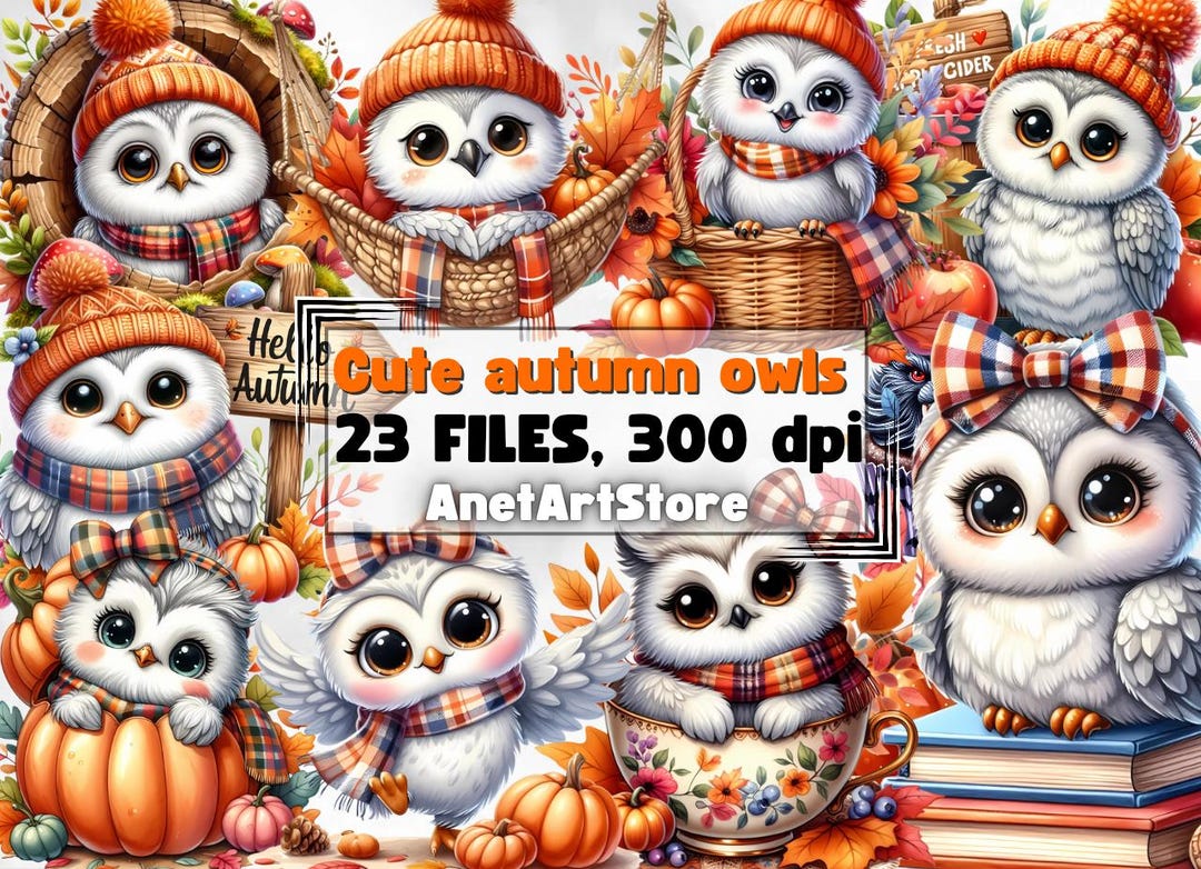 Owl Clipart, Owls Clipart, Owl Png, Watercolour Owl, Autumn Clipart ...