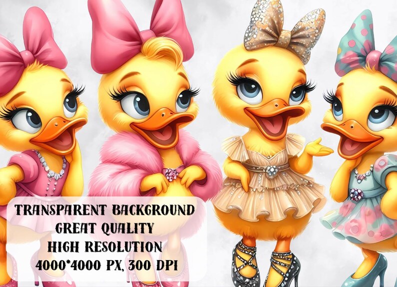 Ducks Clip Art, Duck Clipart, Friends Duck, Cute Ducks Clipart, B'day ...