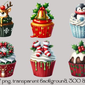Cupcake Clipart, Christmas Cupcake Png, Winter Clipart, Bakery Clipart ...