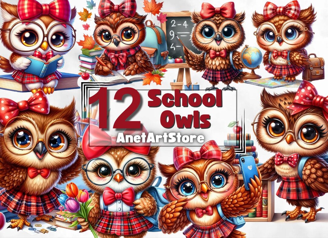 12 PNG School Owl Clipart, Owls Clipart, Owl Png, Watercolour Owl ...
