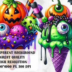 Ice Cream Clipart, Halloween Ice Cream Png, Spooky Clipart, Ice-cream ...
