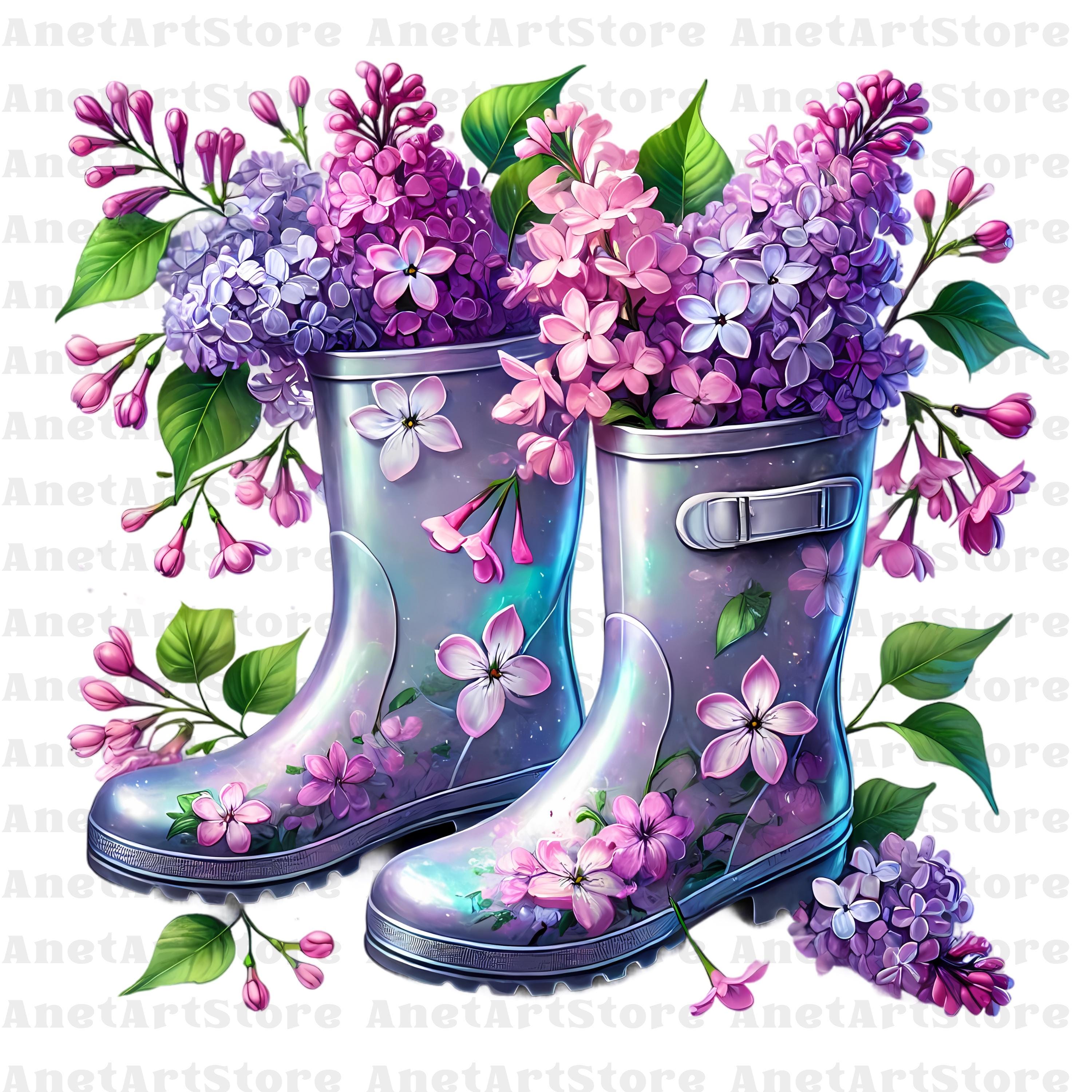 Spring Clipart Spring Floral Clipart Floral Rubber Boots Png Hello ...