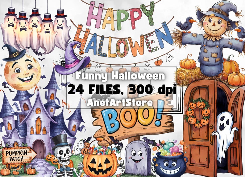 Halloween Clipart, Funny Halloween Png, Spooky Clipart, Cute Halloween ...