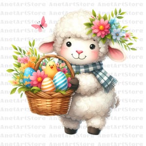 Easter Clipart Png, Easter Sheep Clip Art, Easter Sublimation, Easter ...