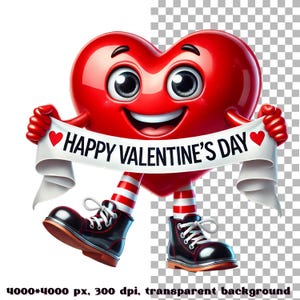 Heart Clipart Funny Valentine Clipart Valentine's Day Illustration ...