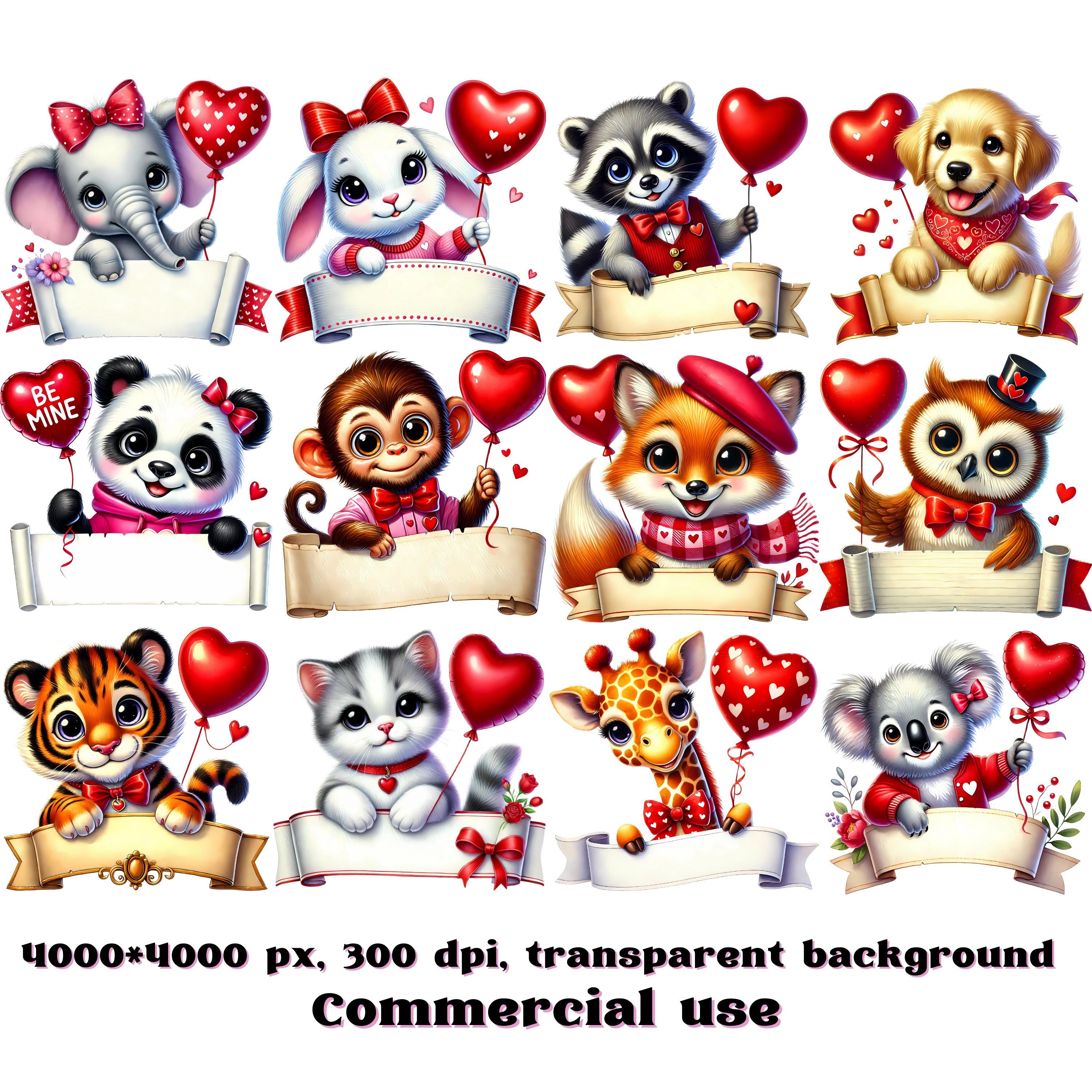 Valentine Clipart Valentine's Day Valentine Animals Love Clipart Bunny ...