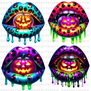 Lips Clipart, Spooky Lips, Halloween Clipart, Halloween Lips, Glossy ...