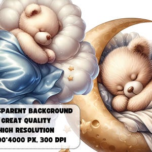 Teddy Bear Clipart, Sleeping Teddy Bear Png, Little Bear Clipart, Teddy ...
