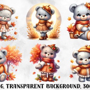 Bear Clip Art, Cute Bears Clipart, Halloween Clipart, Halloween ...