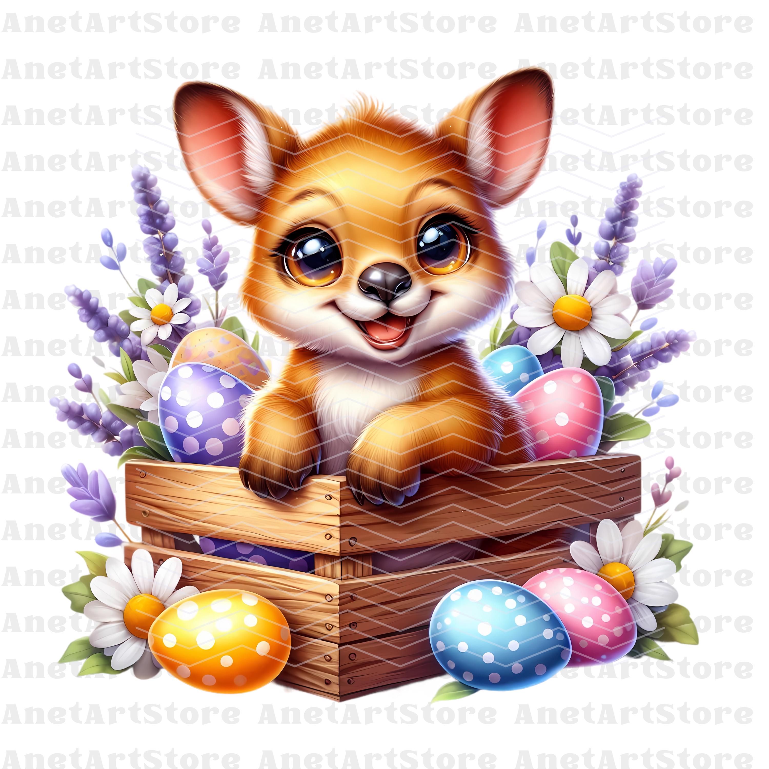 Cute Farm Animals Clipart Easter Clipart Farmhouse Illustration Easter ...