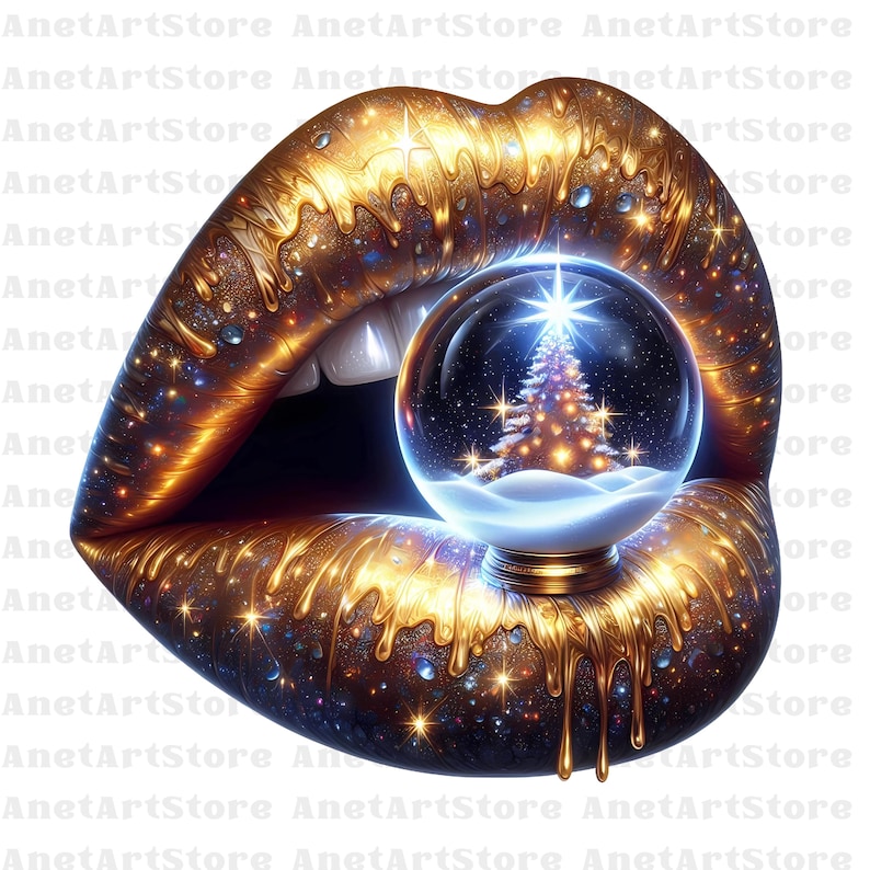 Lips Clipart, Lips Png, Glossy Lips, Christmas Lips, Christmas Clipart ...