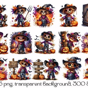 Scarecrow Clipart Fall Scarecrow Png Cute Scarecrow Graphic, Halloween ...