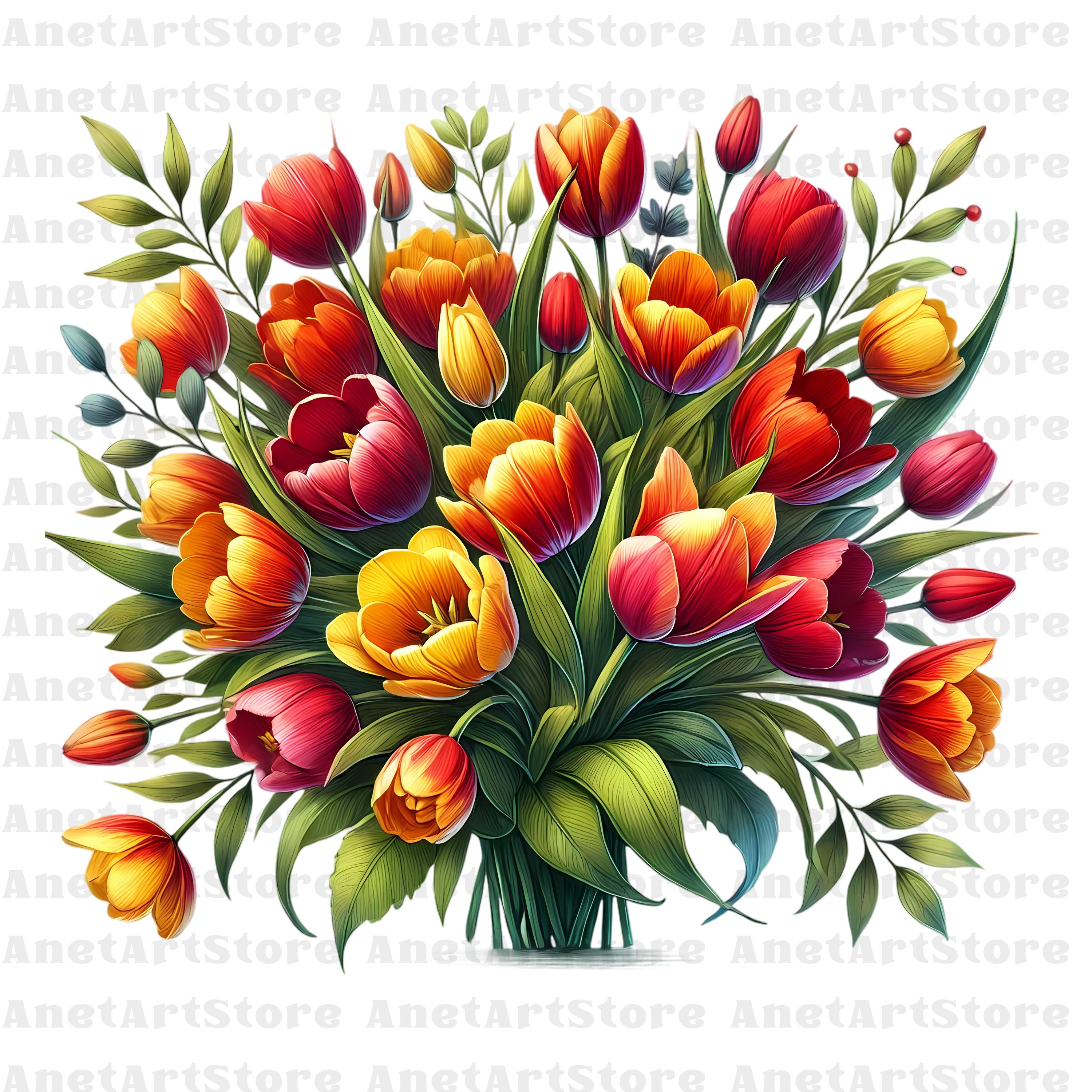 Spring Clipart Spring Floral Clipart Floral Tulips Png Hello Spring ...