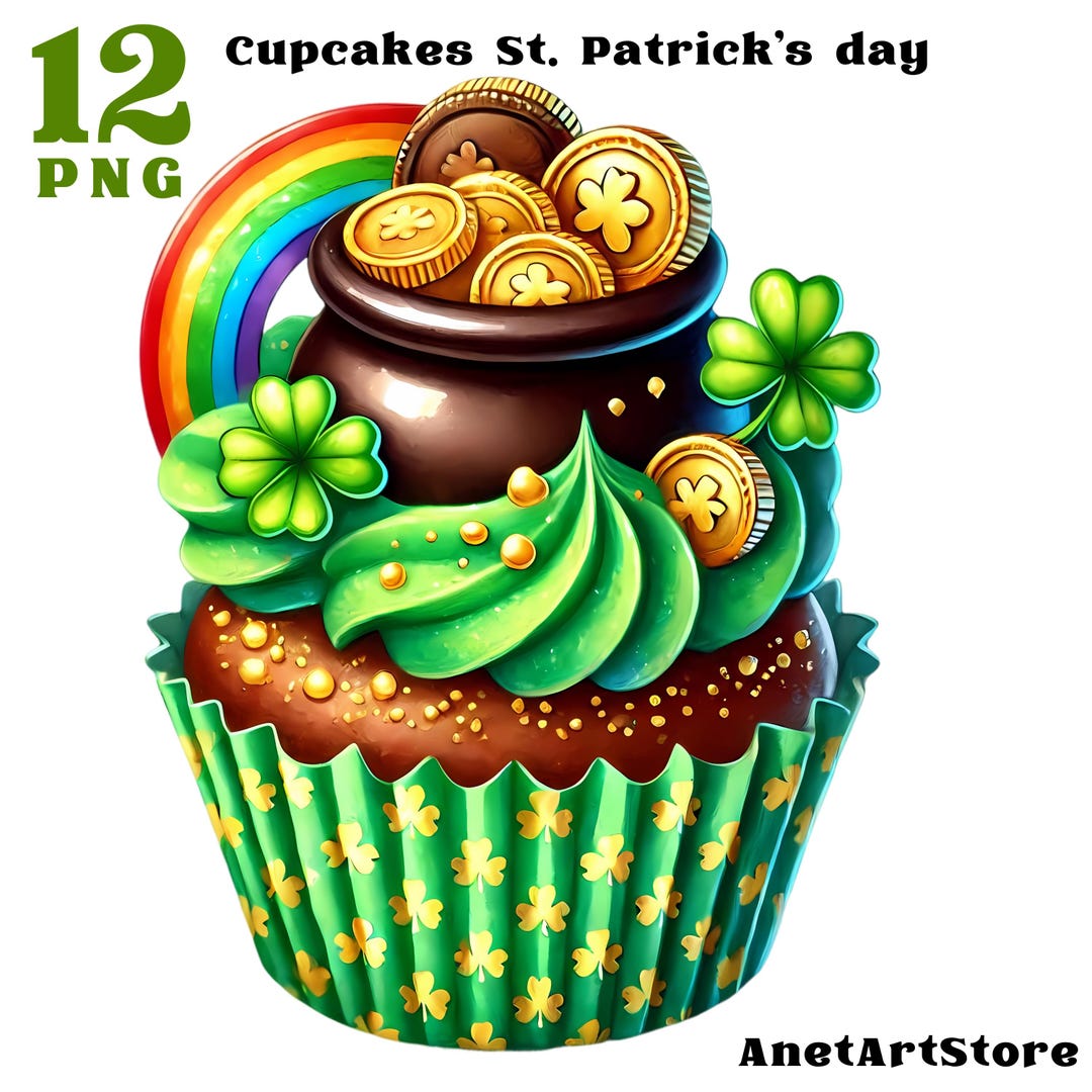Cupcake Clipart St Patrick's Day Clipart Green Clipart Clover Clipart ...