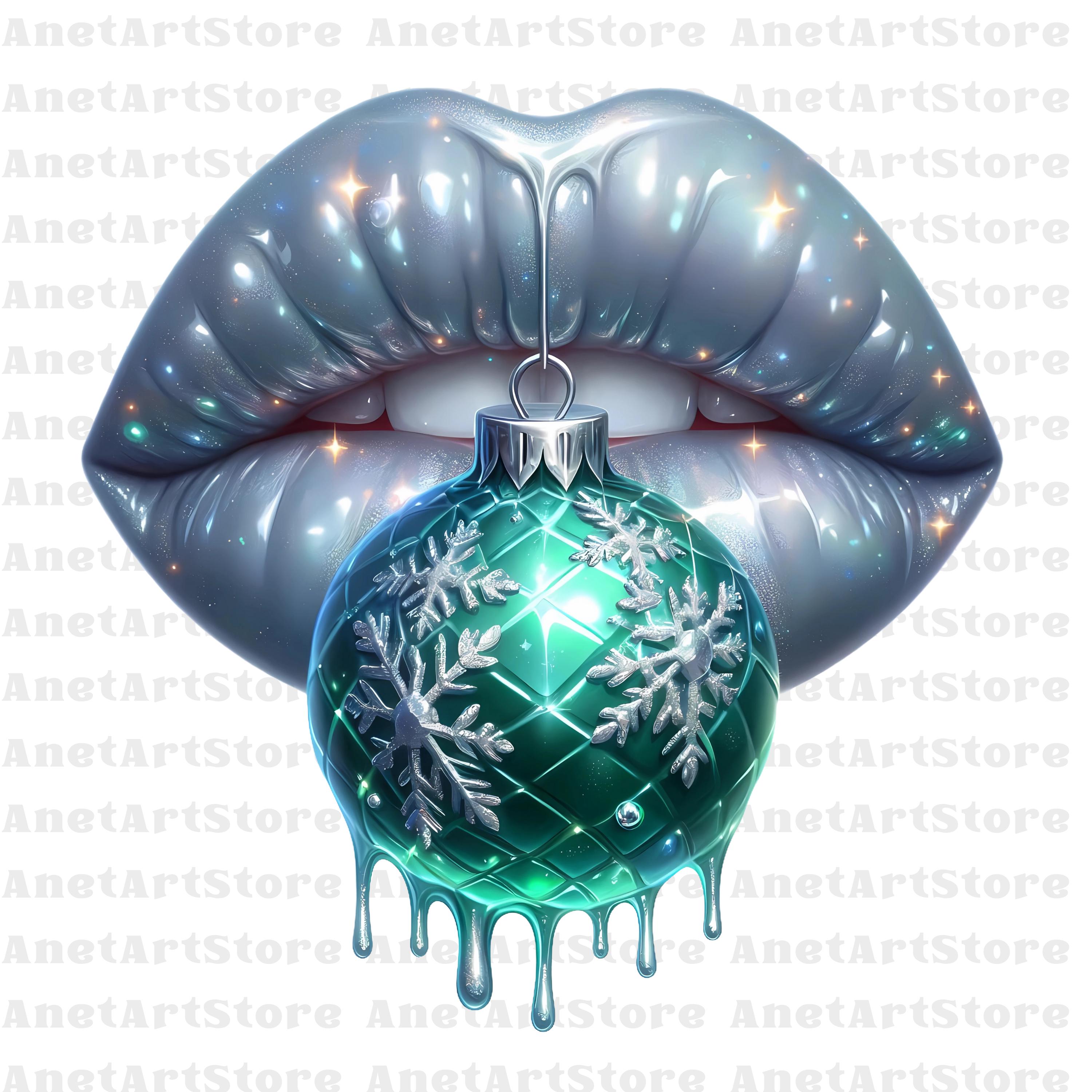Lips Clipart, Lips Png, Glossy Lips, Christmas Lips, Christmas Clipart ...