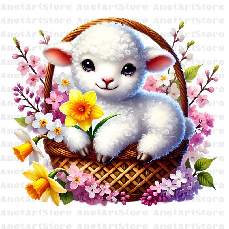 Spring Clipart Cute Sheep Clipart Spring Sheep Png Cute Spring Lamb ...