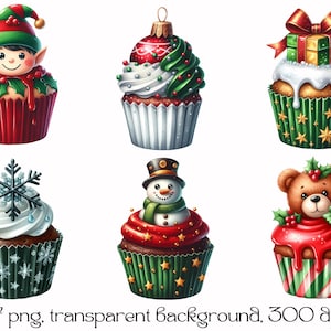Cupcake Clipart, Christmas Cupcake Png, Winter Clipart, Bakery Clipart ...