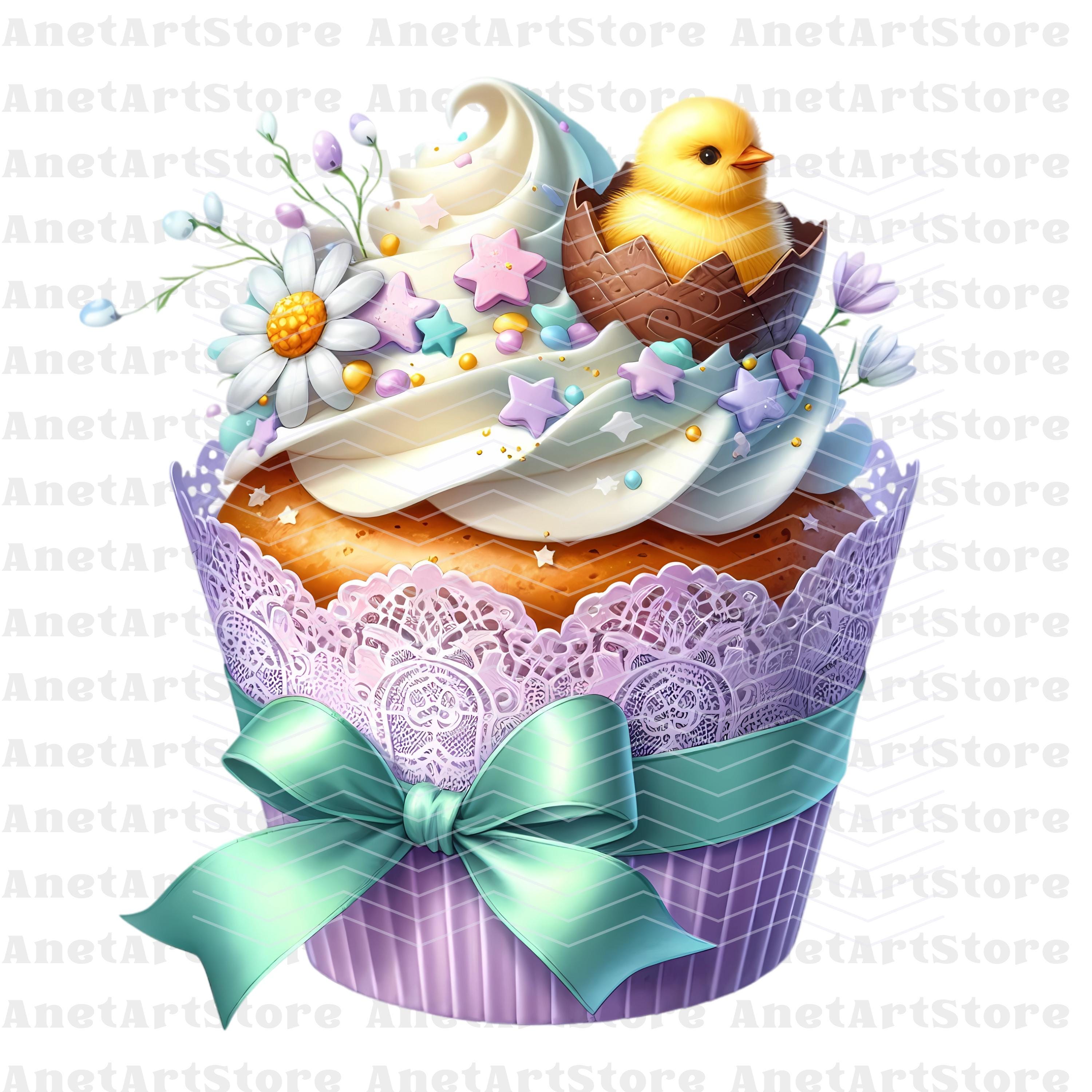 Easter Cupcake Clipart, Easter Egg Clip Art, Easter Sublimation, Easter ...