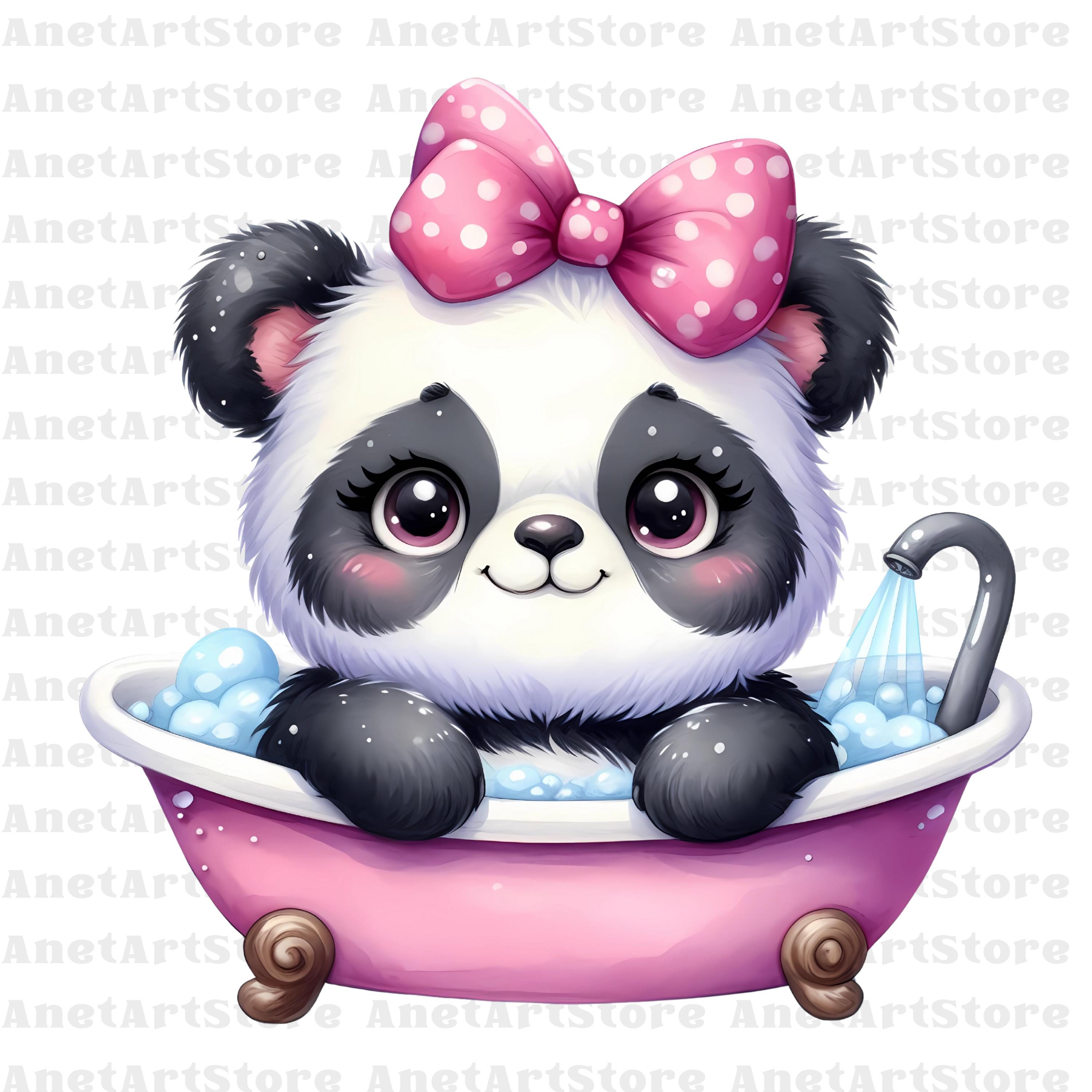Panda Clipart, Cute Baby Girl Panda Png, Little Pandas Clip Art, Panda ...
