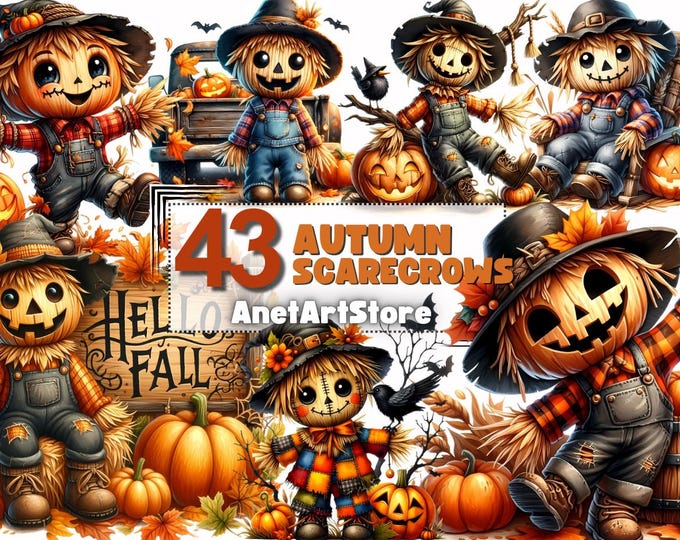 Create a Scarecrow Clipart Scarecrow Clipart Scarecrow Pieces Assemble ...