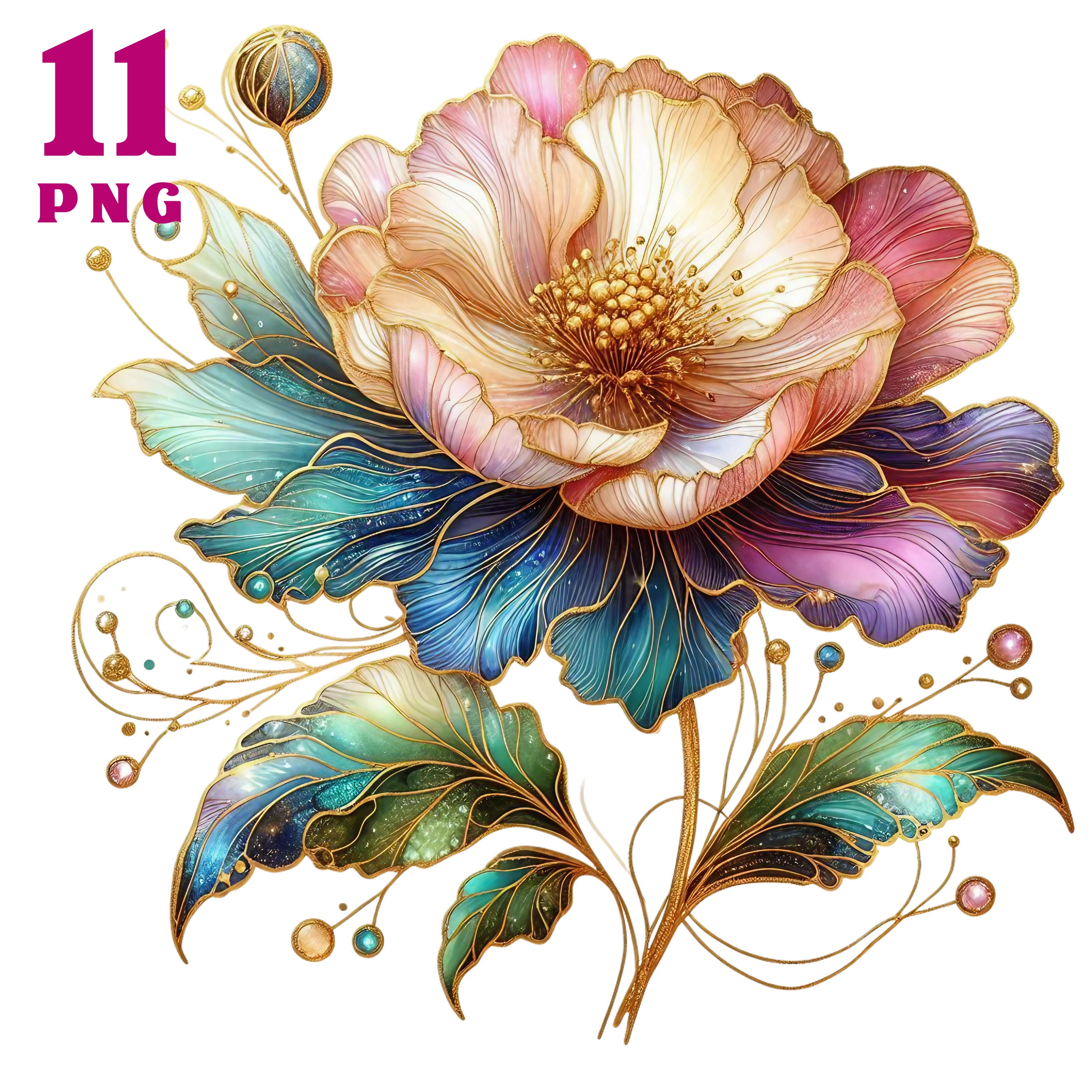 11 Png, Flower Clipart, Magic Flowers Png, Floral Sublimation, Flowers ...