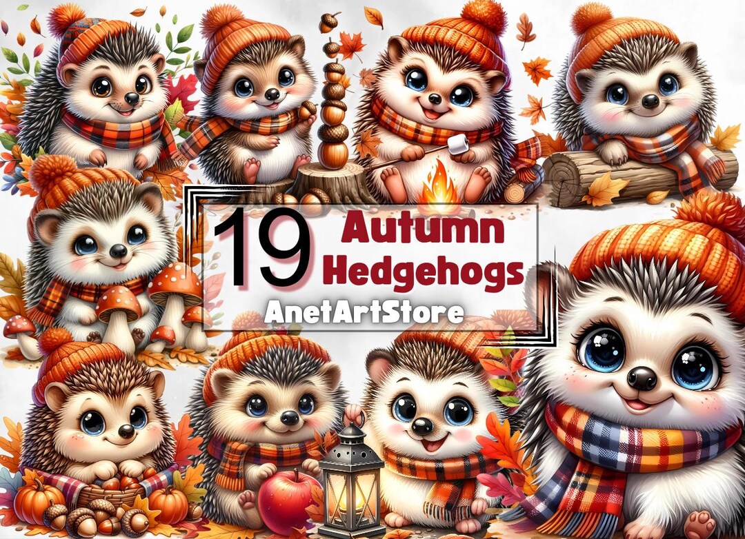 Hedgehog Clipart, Hedgehogs Clipart, Autumn Clipart, Fall Clip Art ...