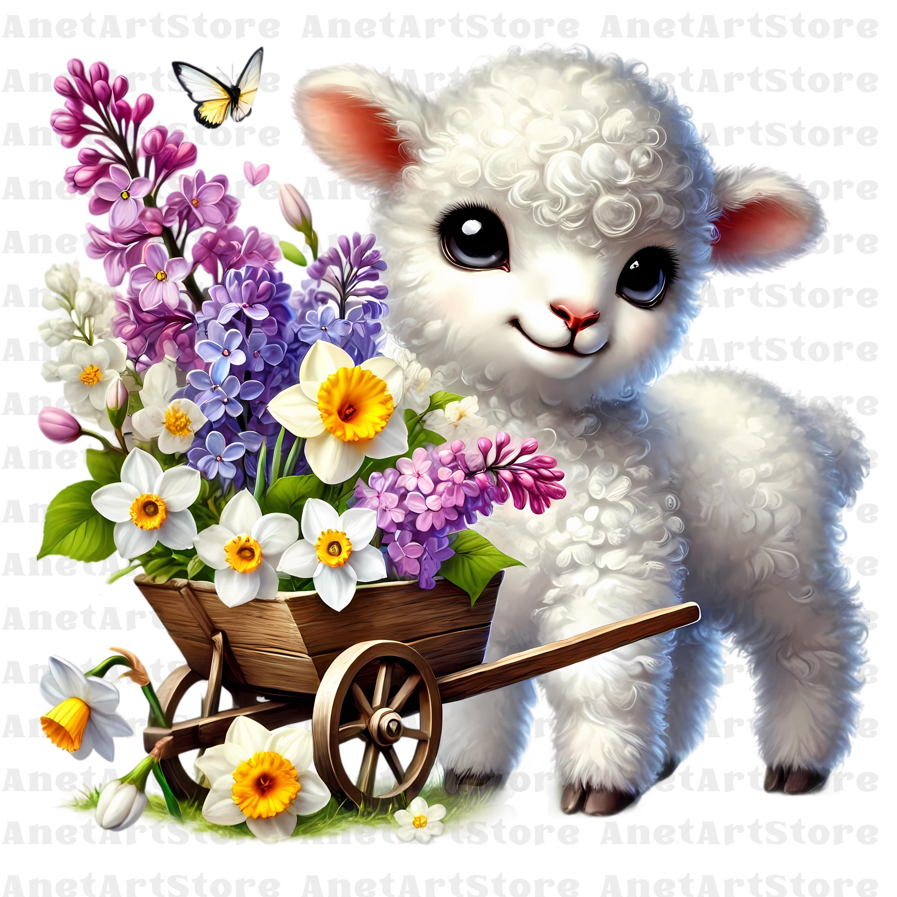 Spring Clipart Cute Sheep Clipart Spring Sheep Png Cute Spring Lamb ...
