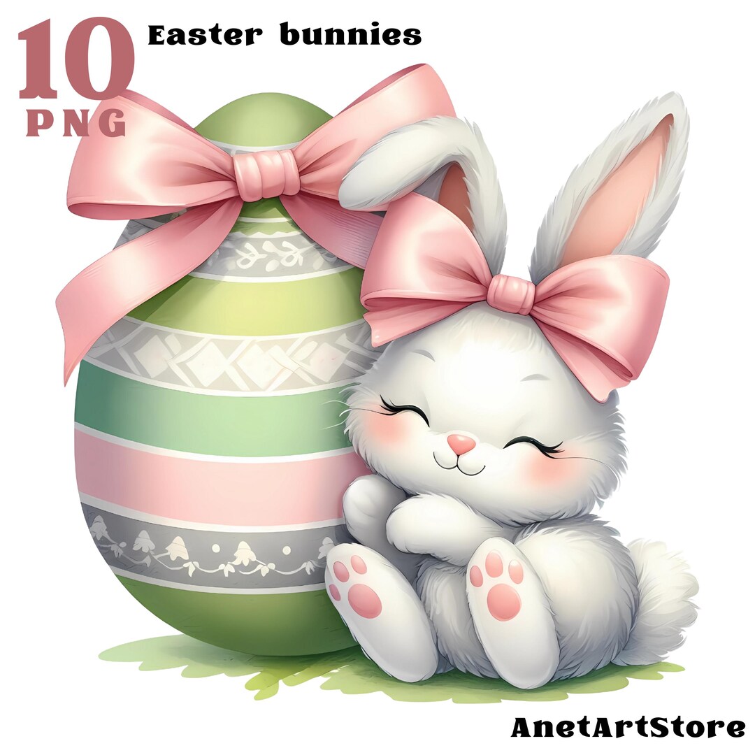 Easter Bunny Clipart, Easter Egg Clipart, Easter Sublimation, Easter ...