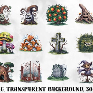 Halloween Clipart, Funny Halloween Png, Spooky Clipart, Cute Halloween ...