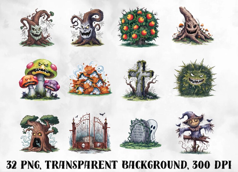 Halloween Clipart, Funny Halloween Png, Spooky Clipart, Cute Halloween ...