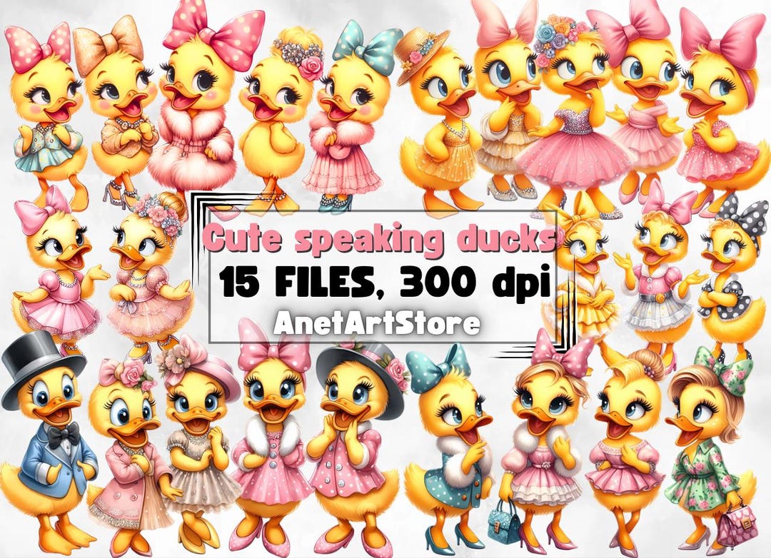 Ducks Clip Art, Duck Clipart, Friends Duck, Cute Ducks Clipart, B'day ...