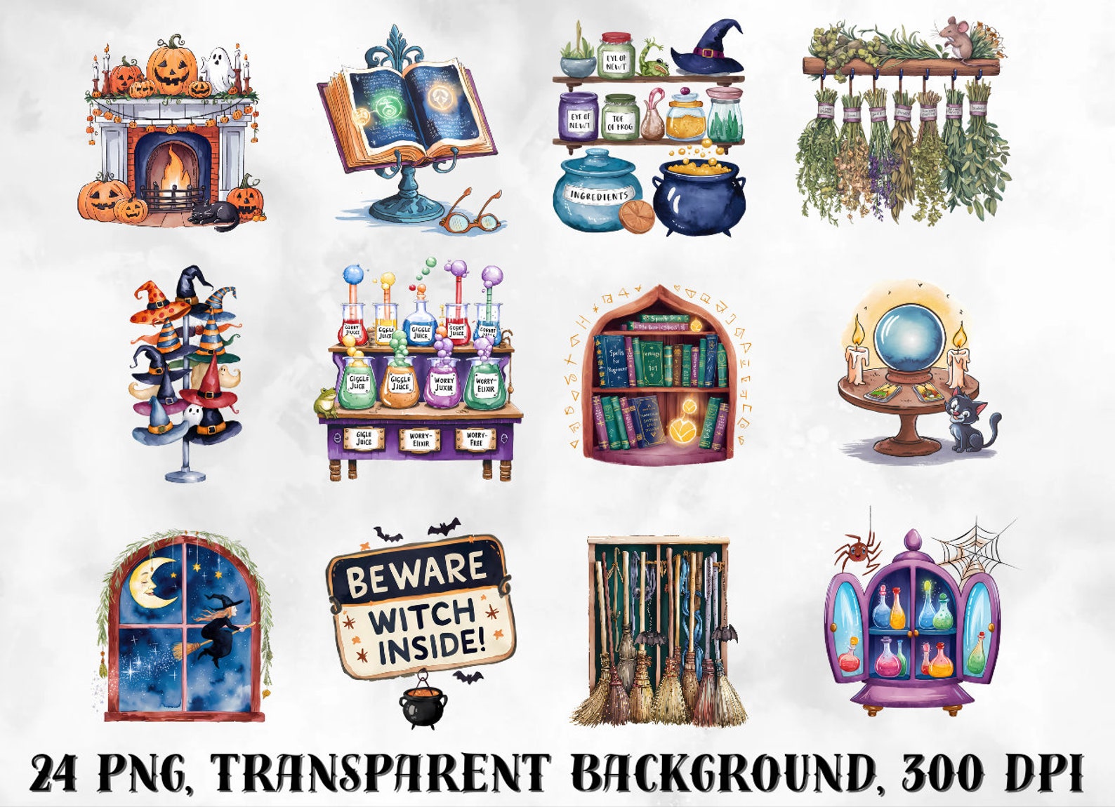 Halloween Clipart, Funny Halloween Png, Spooky Clipart, Cute Halloween ...