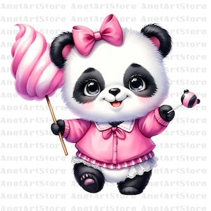 Panda Clipart, Cute Baby Girl Panda Png, Little Pandas Clip Art, Panda ...