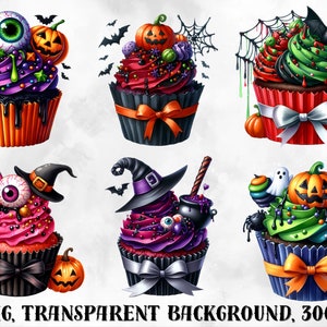 Cupcake Clipart, Halloween Cupcake Png, Spooky Clipart, Bakery Clipart ...