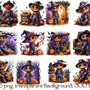 Scarecrow Clipart Fall Scarecrow Png Cute Scarecrow Graphic, Halloween ...