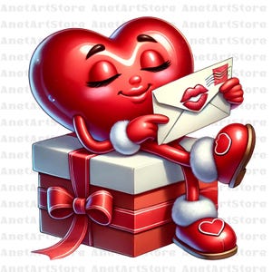 Heart Clipart Funny Valentine Clipart Valentine's Day Illustration ...