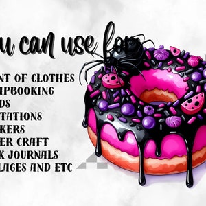 Donut Clipart, Halloween Donut Png, Spooky Clipart, Donuts Clipart ...