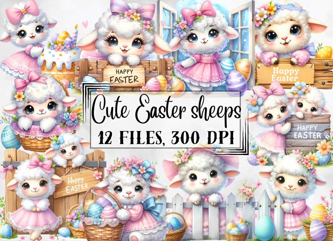 Easter Clipart Png, Easter Sheep Clip Art, Easter Sublimation, Easter ...