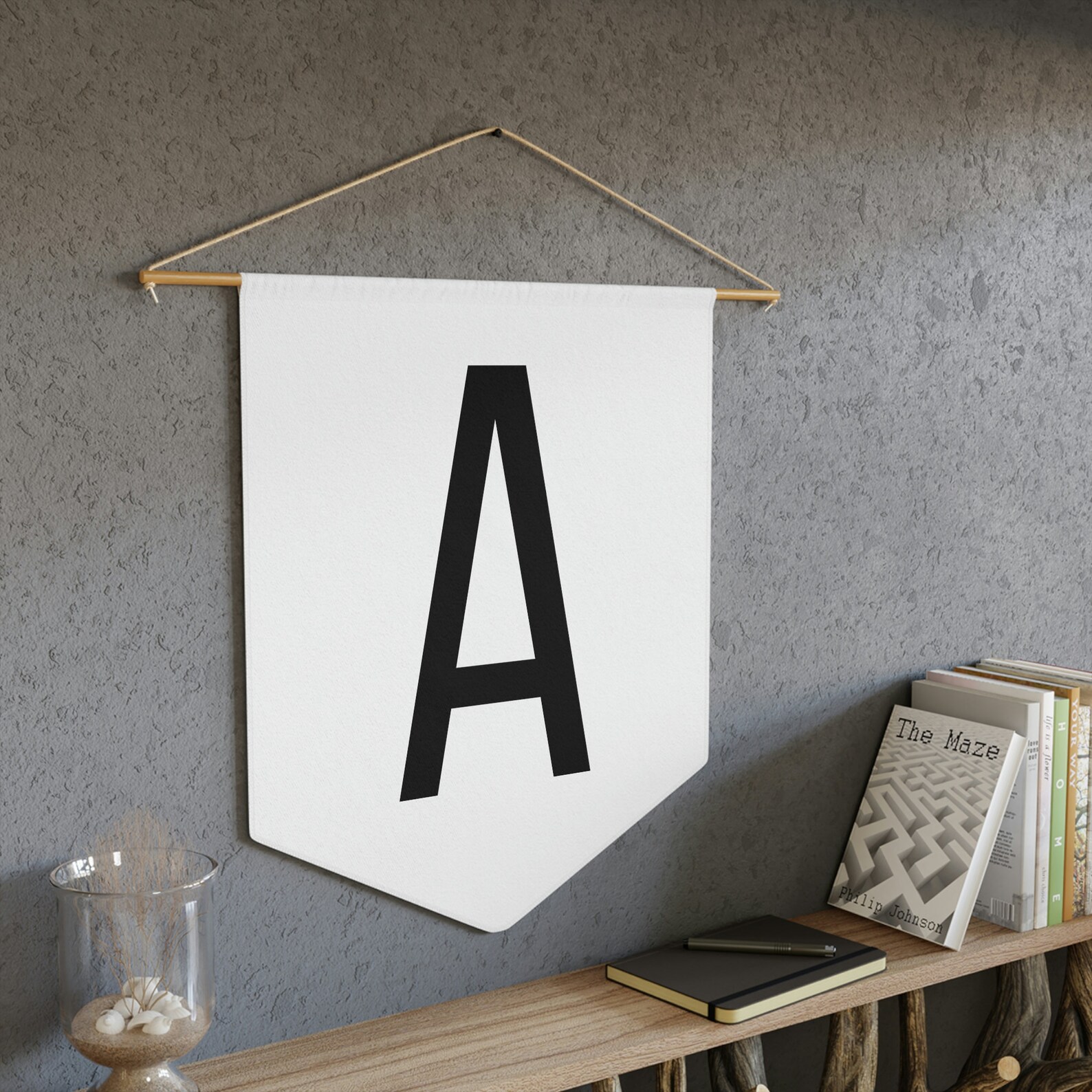 CUSTOM INITIAL Letter Wall Banner, Monogram Wall Flag, Personalised ...