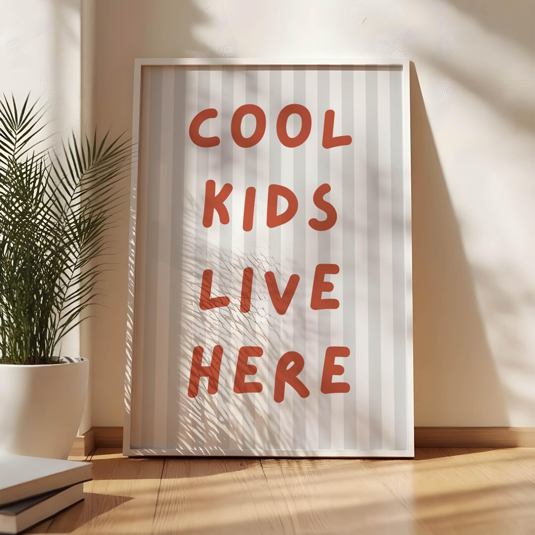 COOL KIDS LIVE Here Printable Poster, Retro Nursery Poster, Kids's Room ...