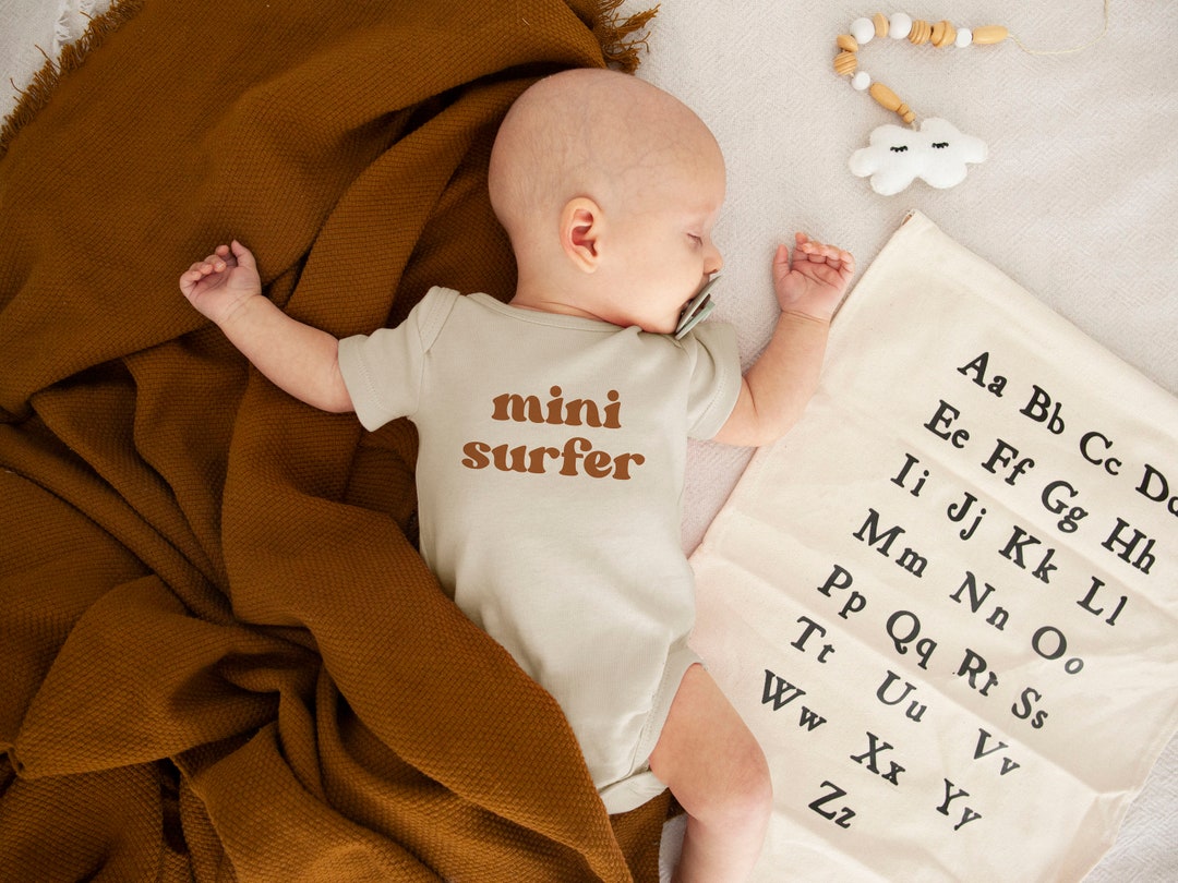 MINI SURFER Baby Onsie, ORGANIC Baby Bodysuit, Surfer Baby Onsie, Surf ...