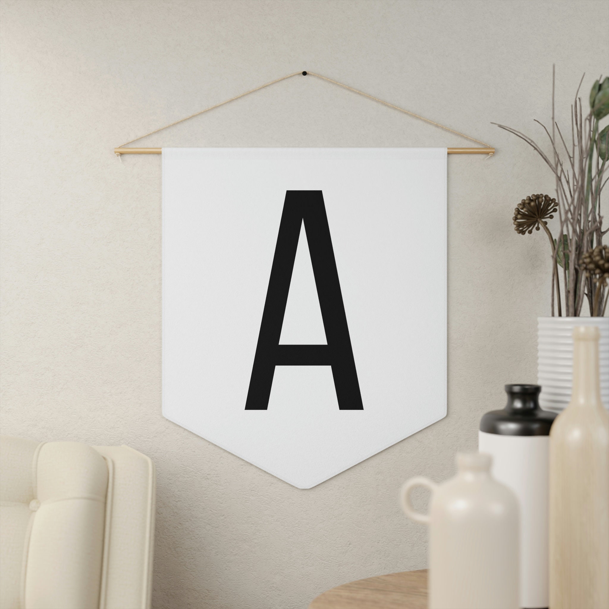 CUSTOM INITIAL Letter Wall Banner, Monogram Wall Flag, Personalised ...