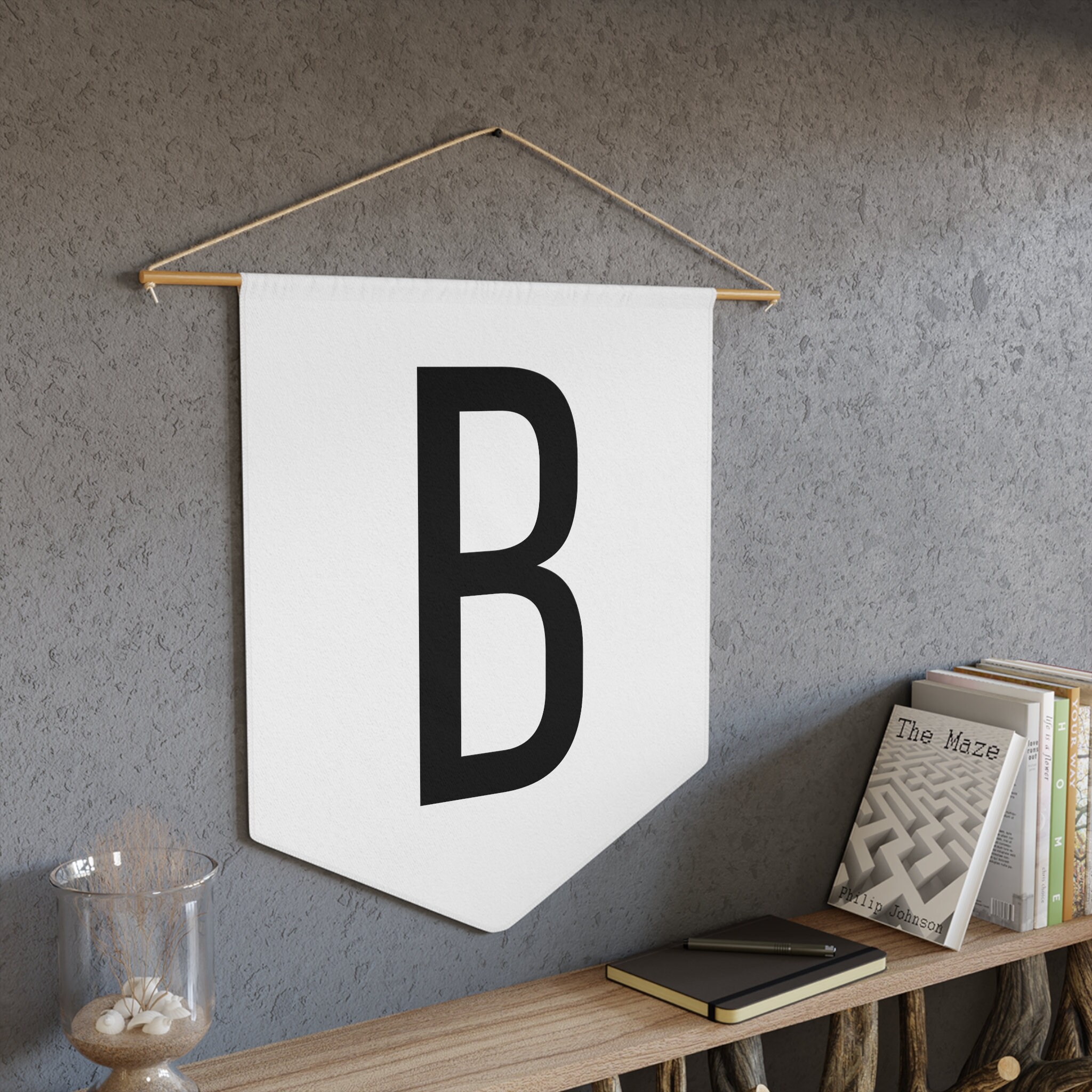 CUSTOM INITIAL Letter Wall Banner, Monogram Wall Flag, Personalised ...