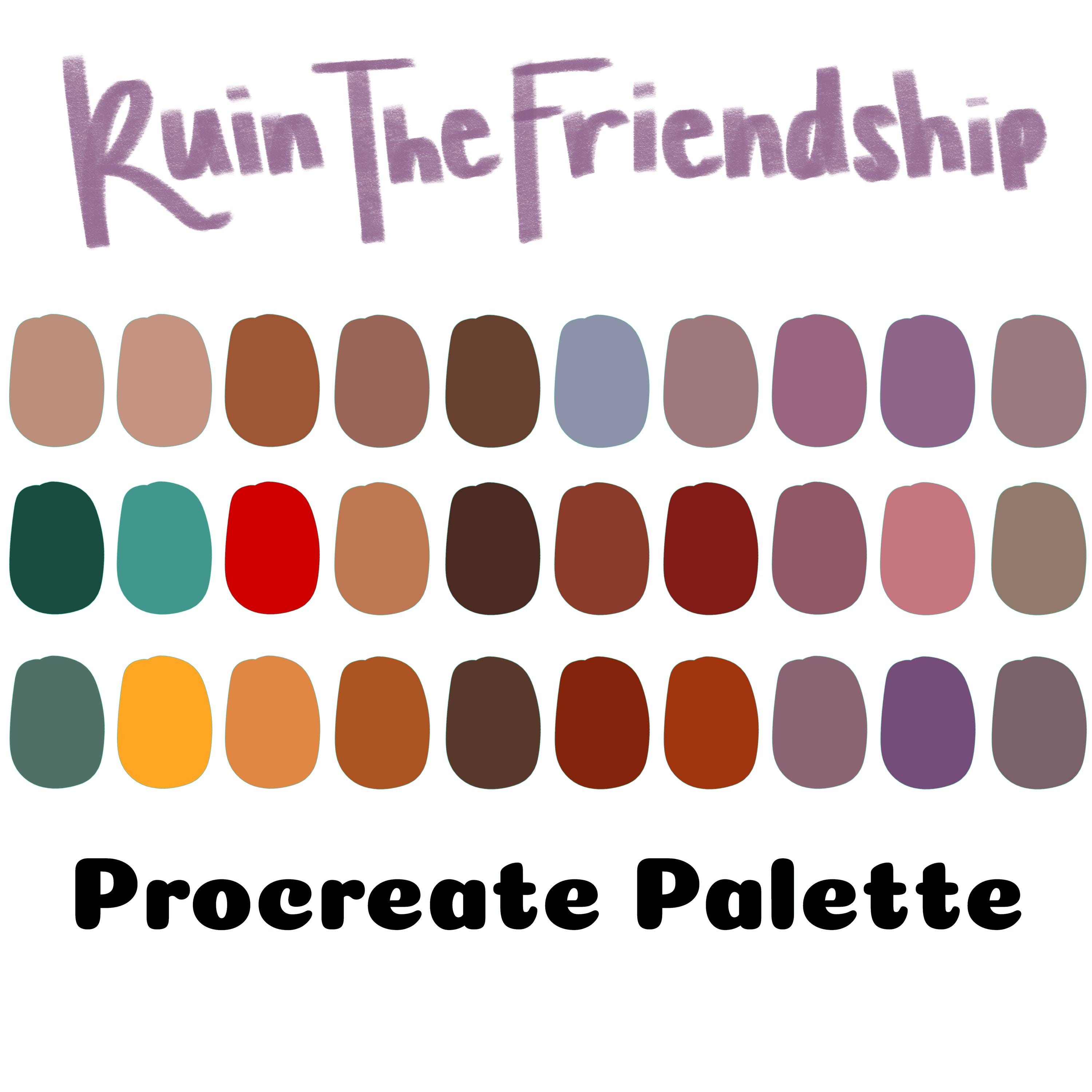 The Life of a Showgirl Ruin the Friendship Procreate Color Palette (30 ...