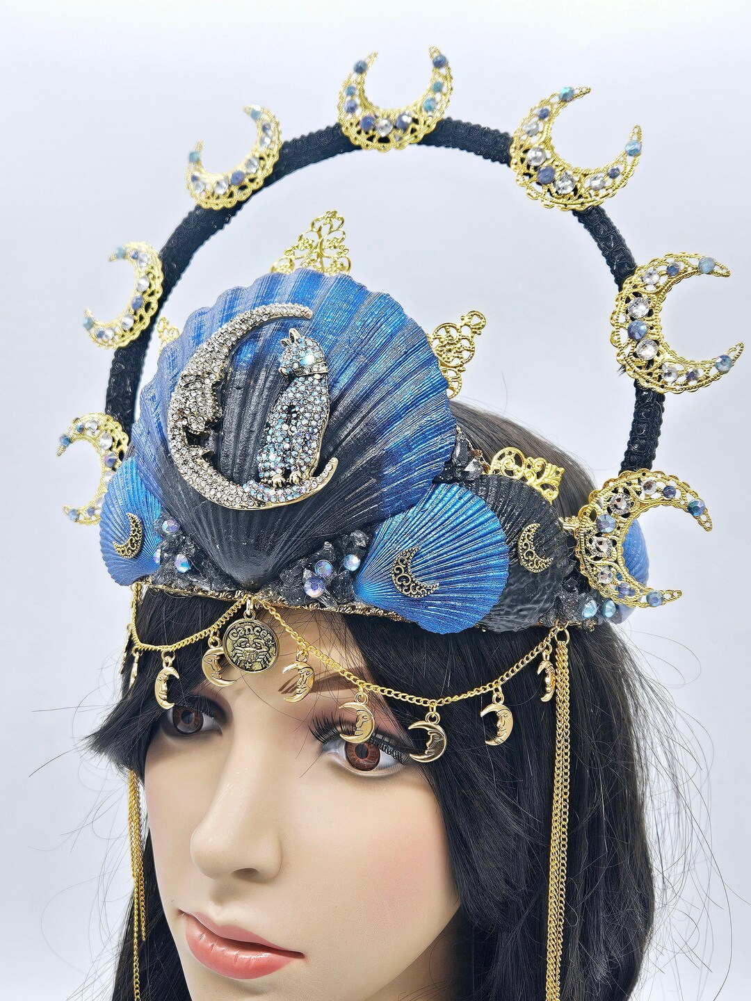 Cancer Zodiac Galaxy Mermaid Seashell Crown Fantasy Headpiece - Etsy